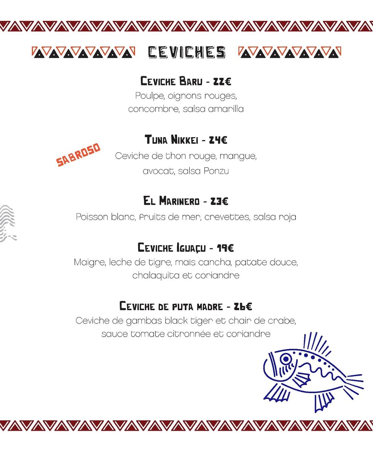 Menu at Inti restaurant, Marseille, 18 Pl. aux Huiles