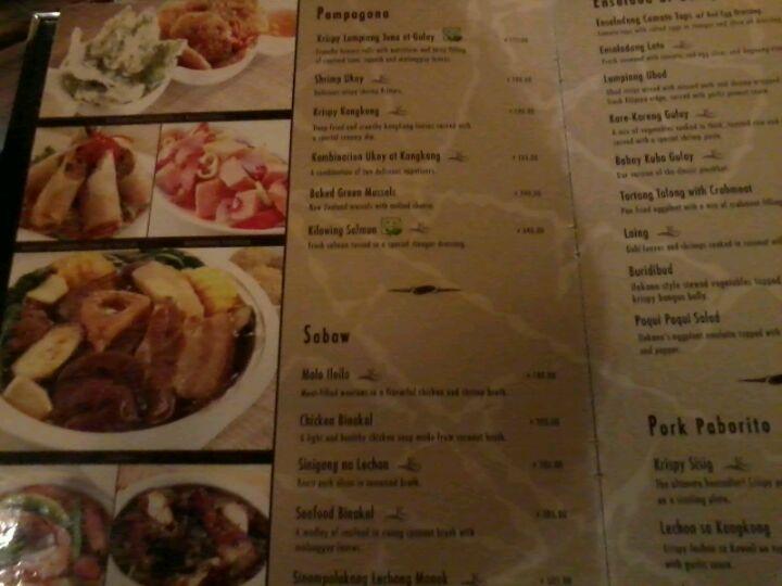 Menu at Kabisera ng Dencio's restaurant, Taguig