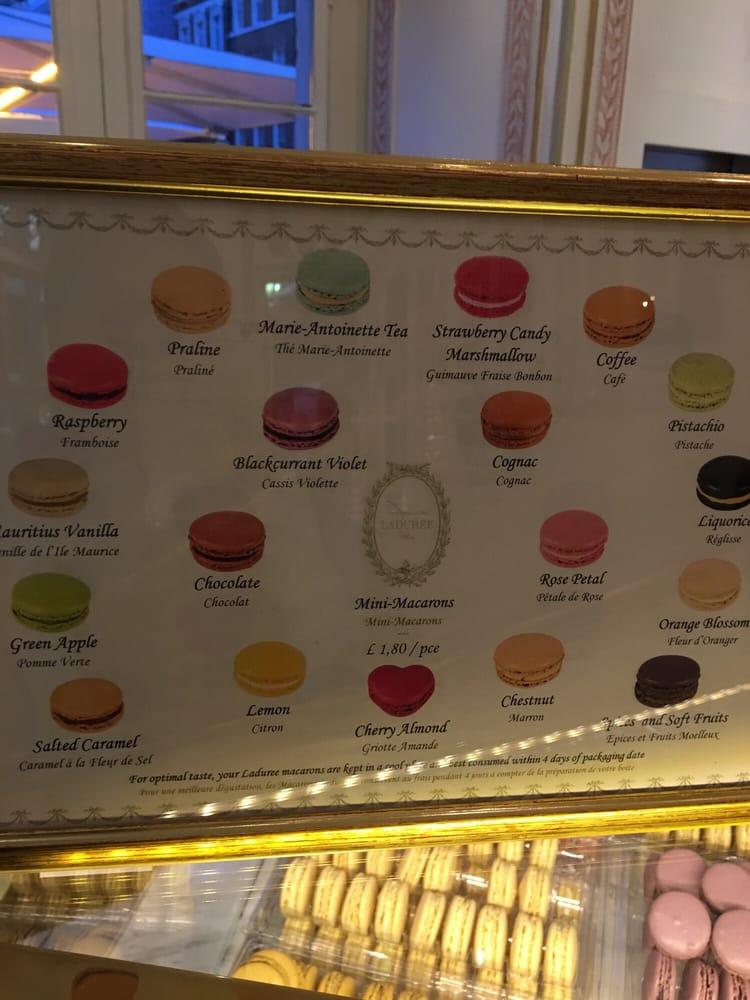 Menu at Ladurée cafe, London, 1 The Mkt