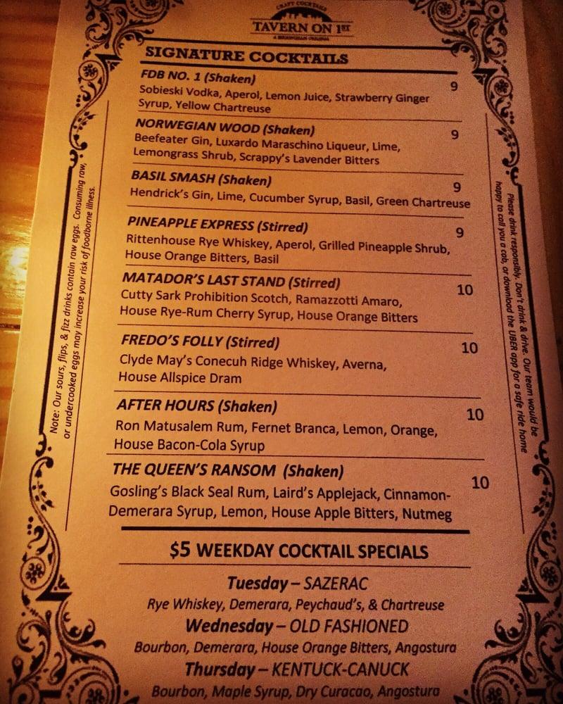 Menu at PAPER DOLL pub & bar, Birmingham