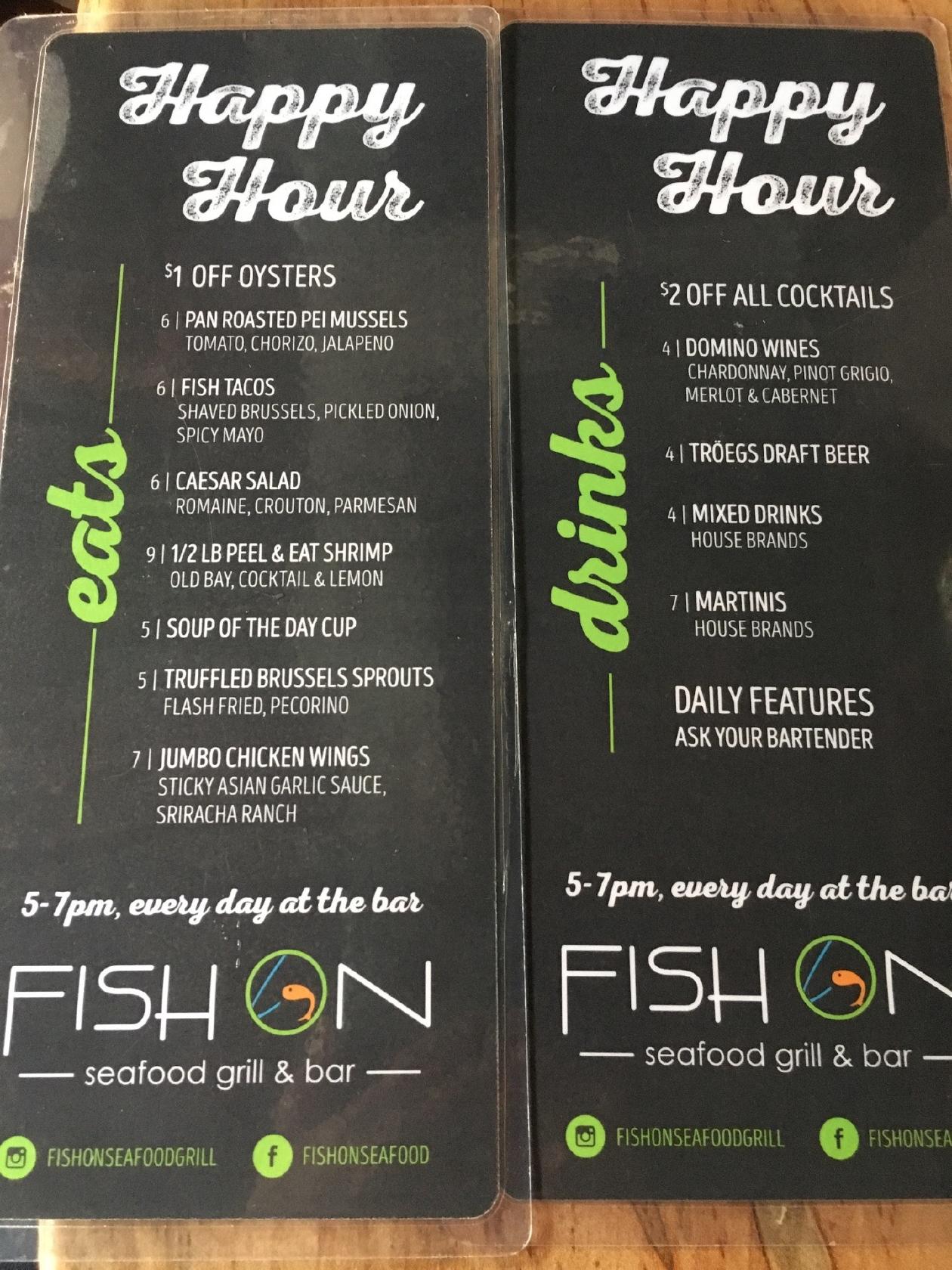 Menu at Fish On pub & bar, Lewes