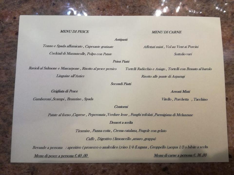 Menu da IL LIDO ristorante, Padenghe Sul Garda