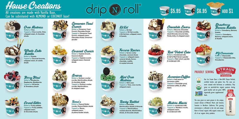 Menu at Drip N Roll, Universal City