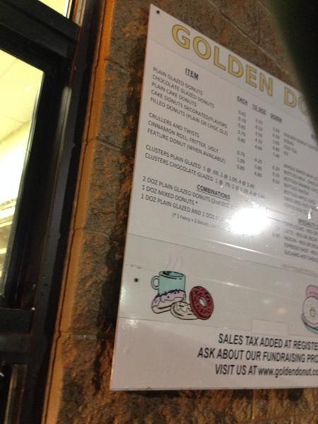 Menu at Golden Donuts, Columbus, 625 Manchester Expy STE 100