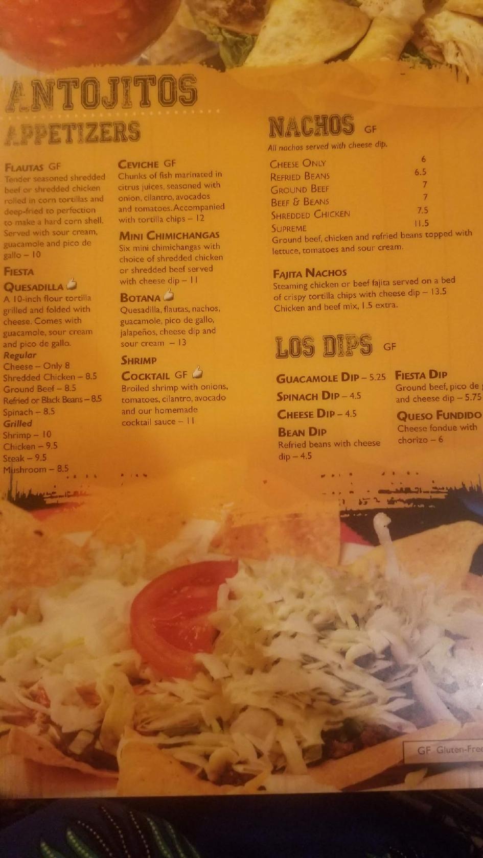 Menu at El Patron restaurant, Albany