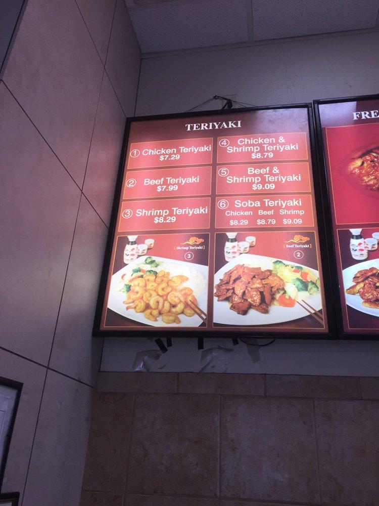 Menu at Express Japan restaurant, Topeka