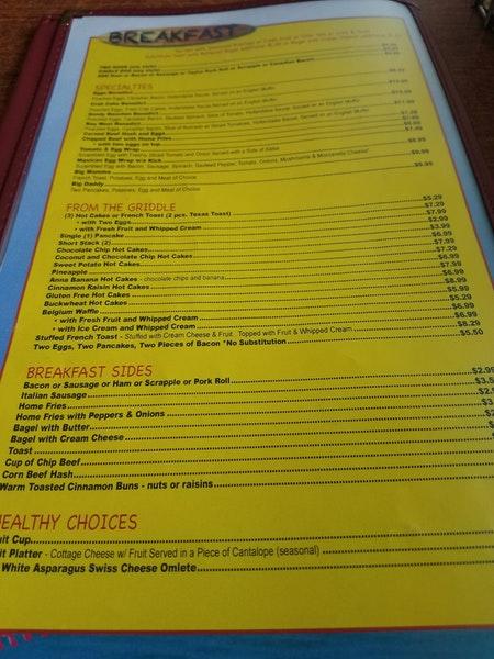 Menu at Key West Cafe, Wildwood