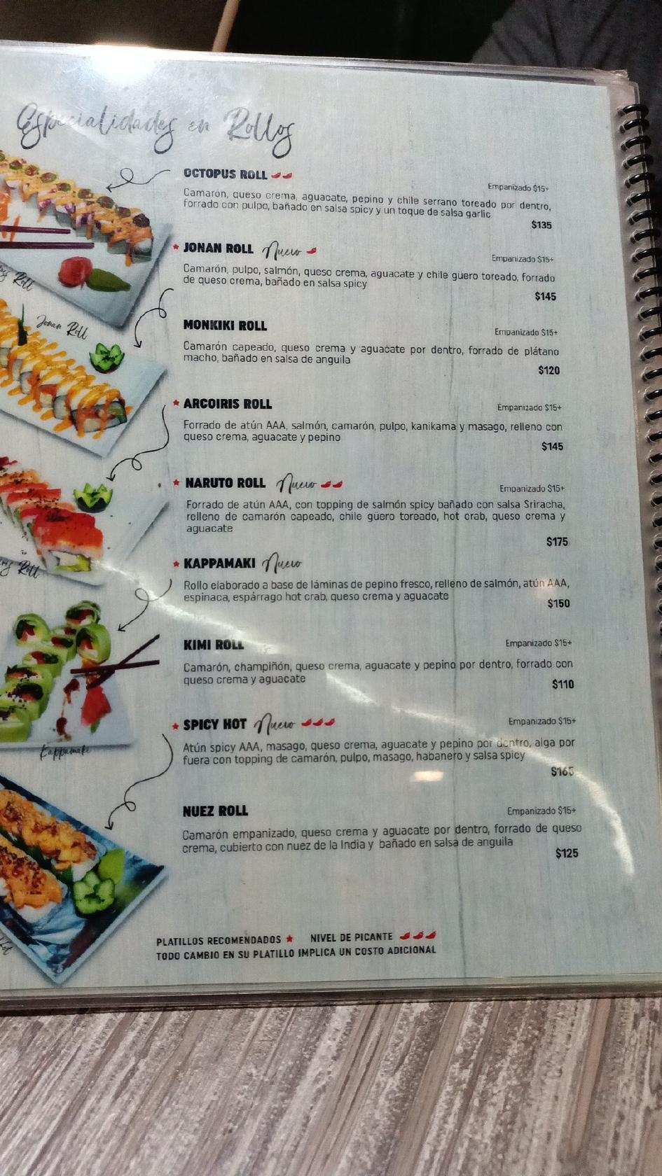 Carta del restaurante Ki-ooki sushi, Mexicali, Av Fray Servando Teresa ...