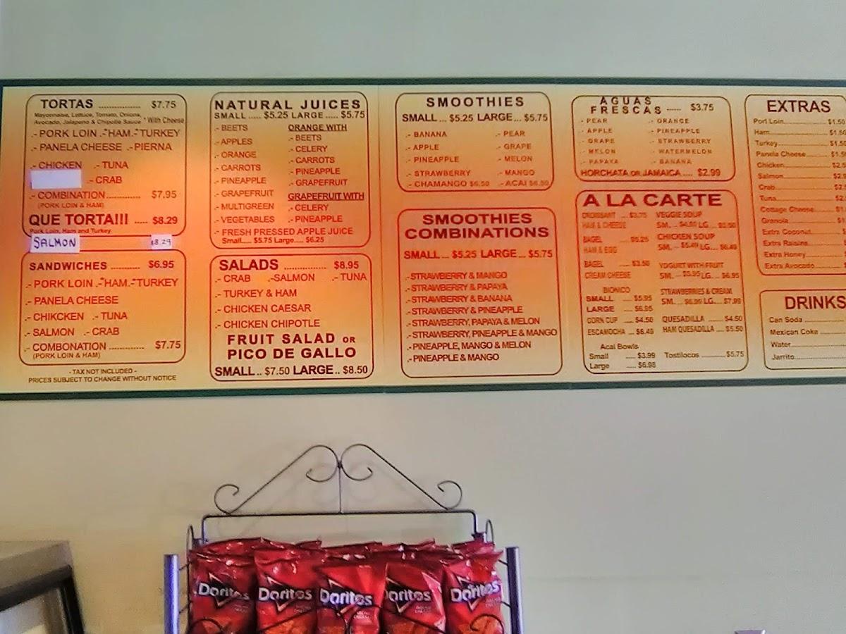 Menu at Que Tortas restaurant, Escondido, E Valley Pkwy UNIT D