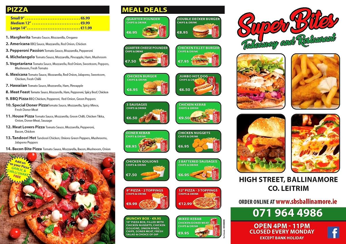 Menu at SuperBites Takeaway & Restaurant, Ballinamore