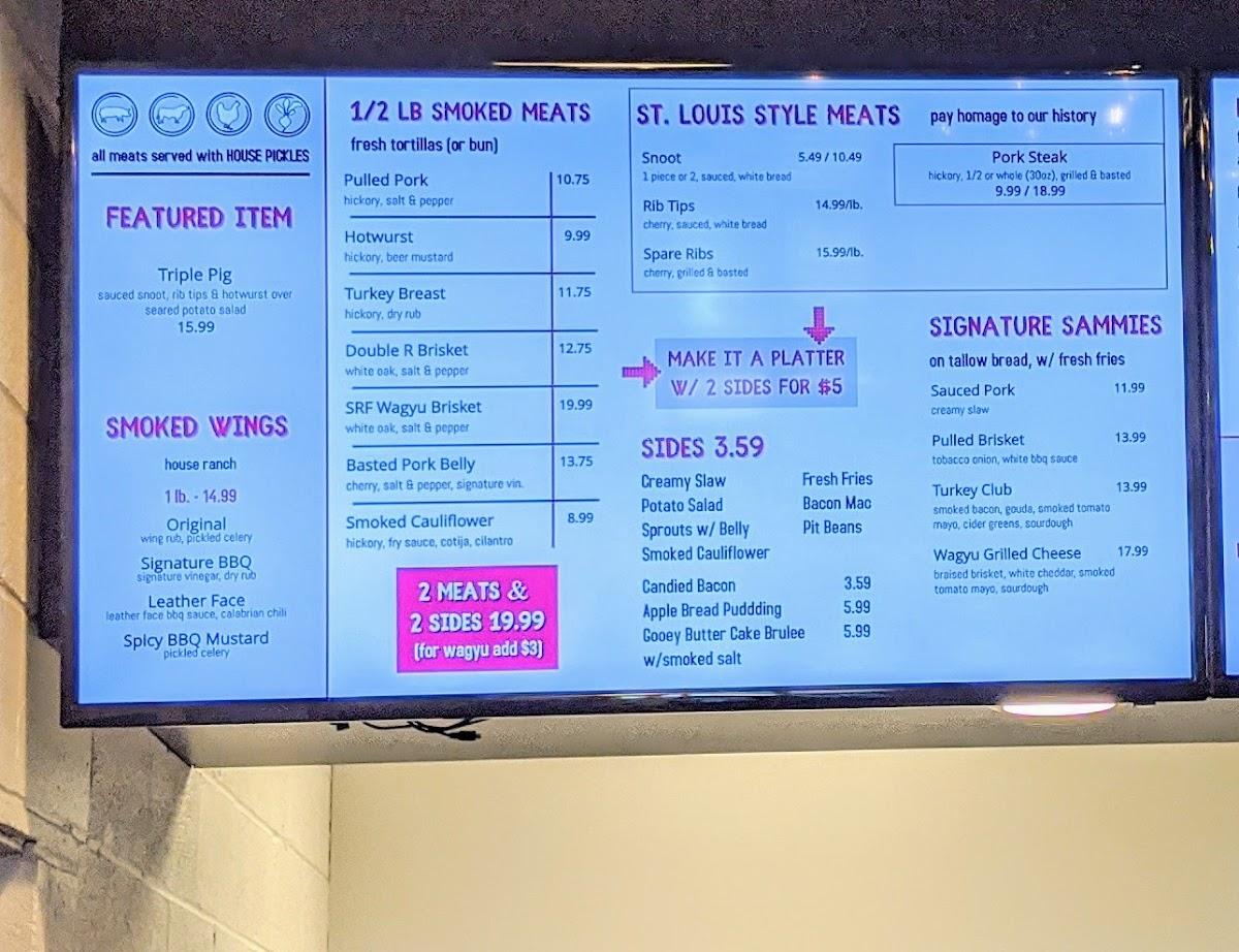 Menu at BEAST Butcher & Block BBQ, St. Louis