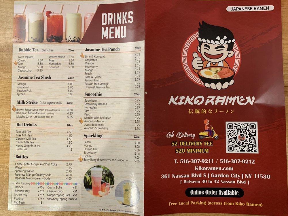 Carta del restaurante Kiko Ramen, Garden City South