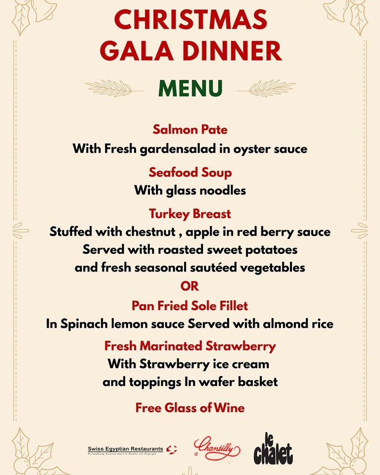 Menu at Le Chalet restaurant, Giza, Abd El-Hady Saleh، شارع النيل