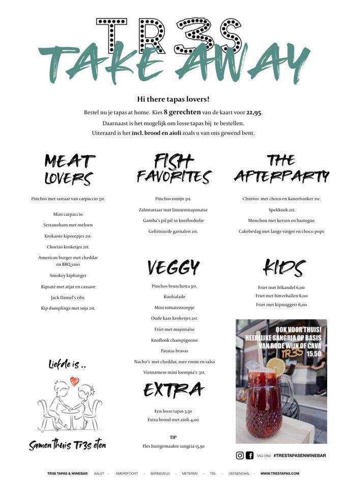 Menu at Tres Tapasbar Barneveld, Barneveld