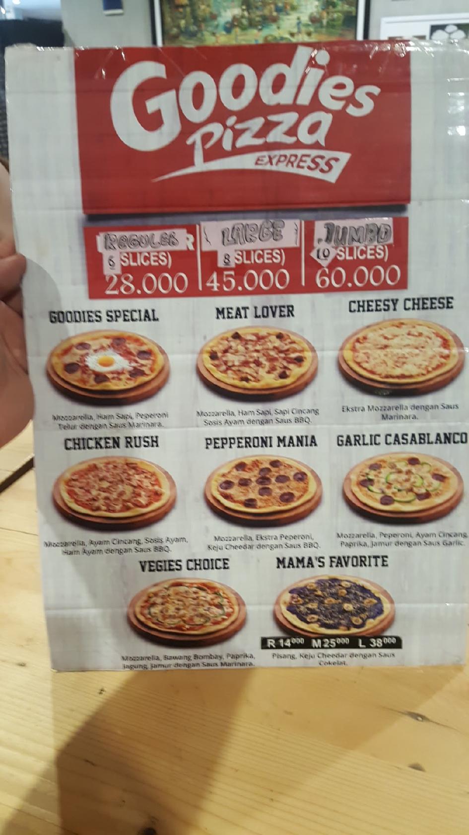 Menu at Goodies Pizza Malang (KAMIS, JUMAT, SABTU, MINGGU) restaurant ...