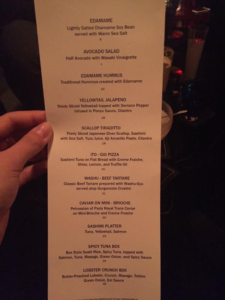 Menu at Himitsu restaurant, Atlanta, 3050 Peachtree Rd