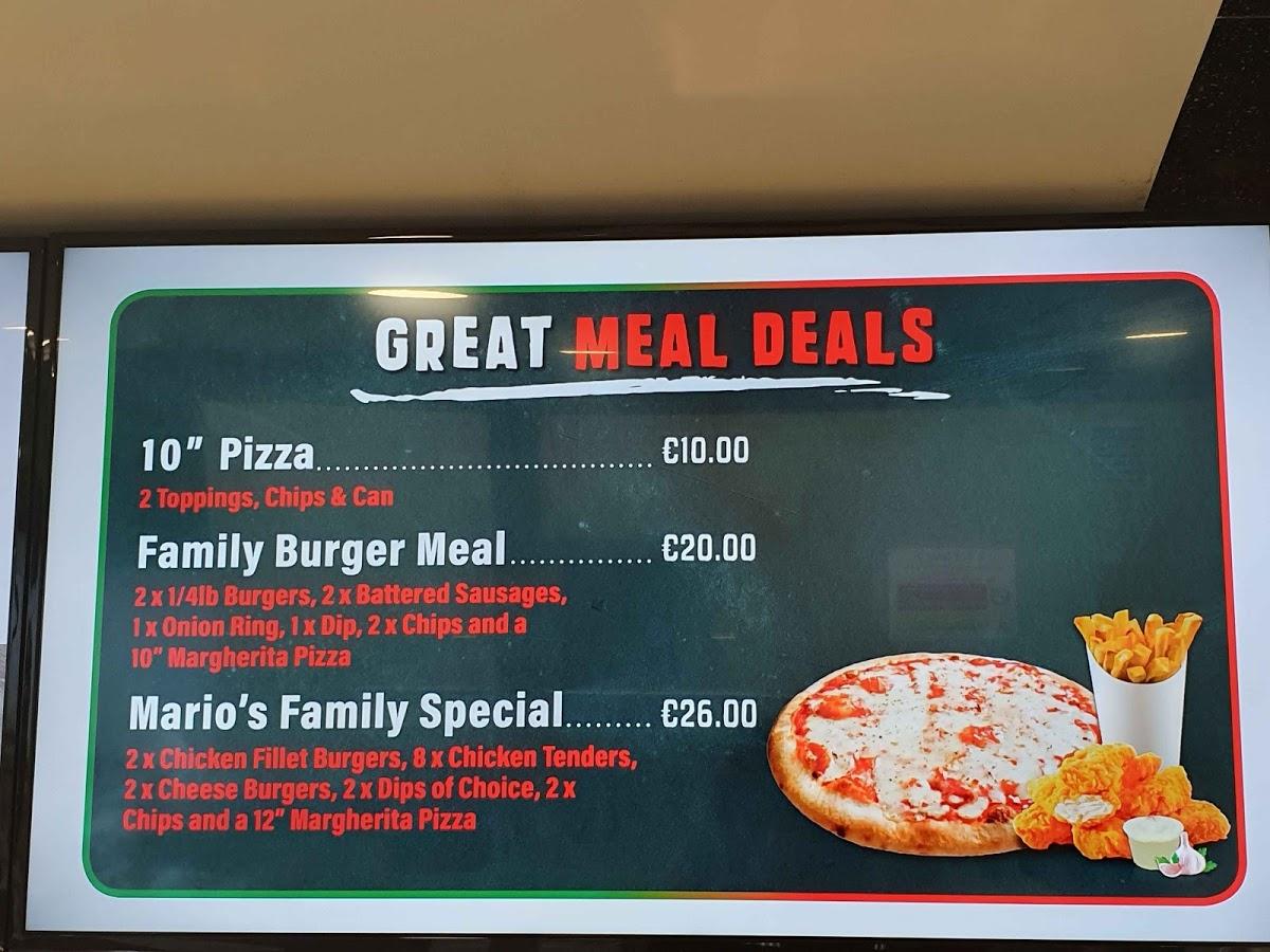 Menu at Mario's Woodfired Pizza&Traditional Fish&Chips pizzeria, Ratoath