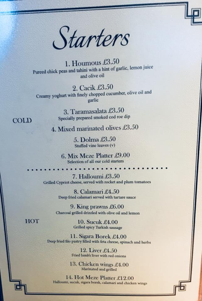 Menu at Bridge The Gap Cafe, London
