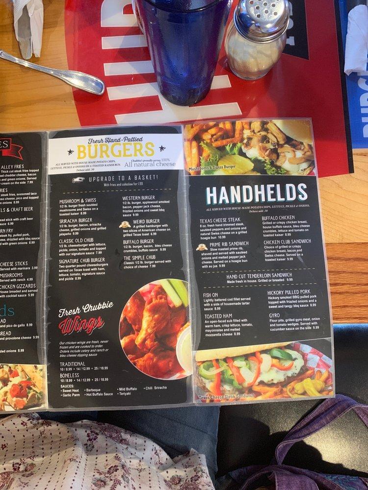 Menu at Chubbies Pub And Grub, Syracuse