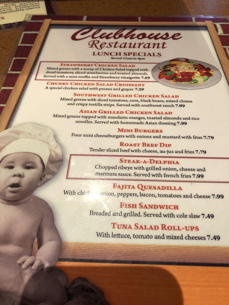Menu at Club House Restaurant, Seminole