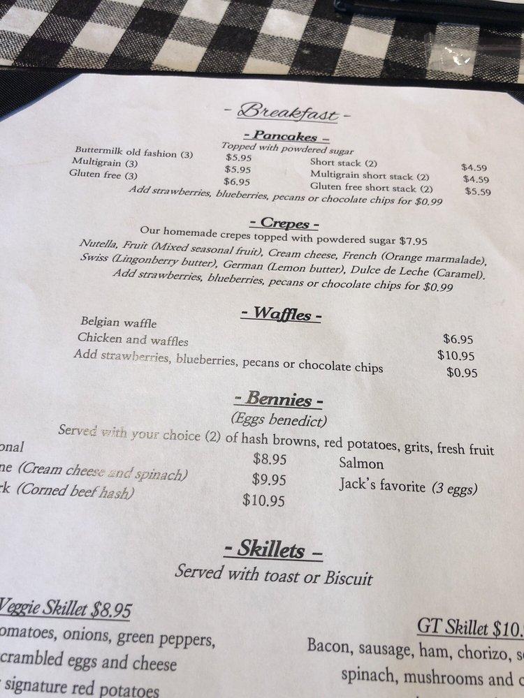 Menu at GT International Cafe, Hilton Head Island