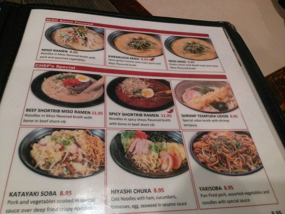 Menu at Kiraku restaurant, Gardena