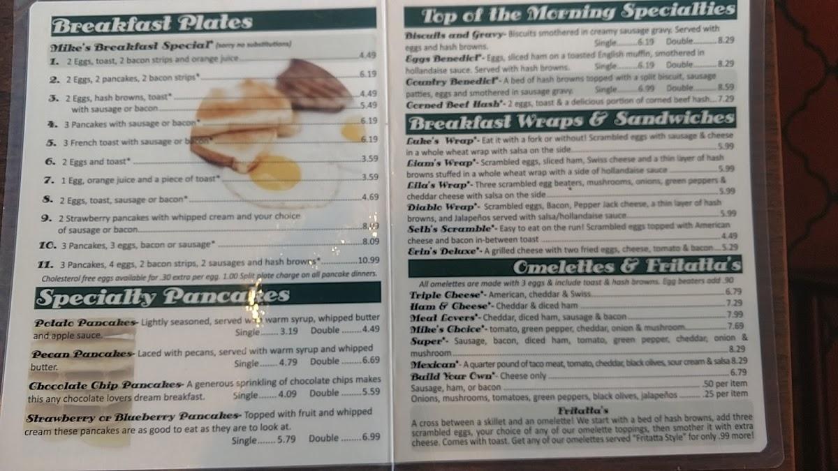 Menu at Mike's Place Family Restaurant, Oshkosh