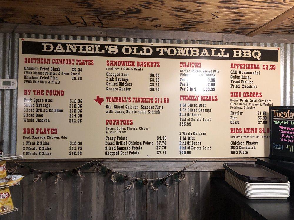 Menu at Old Tomball BBQ, Tomball