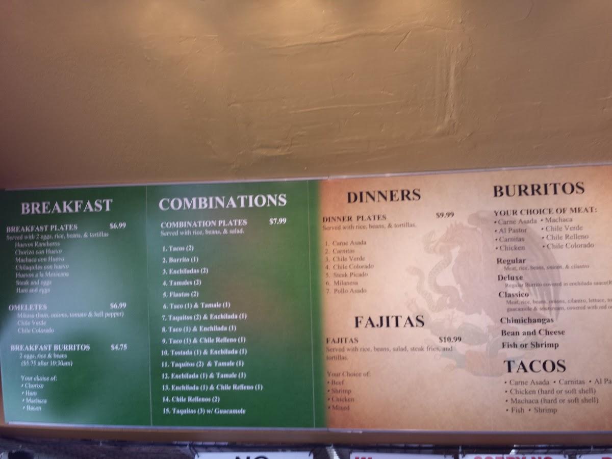 Menu at Mikasa Restaurant, Walnut
