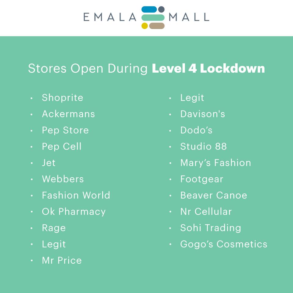 Menu at Emala Mall, Emalahleni