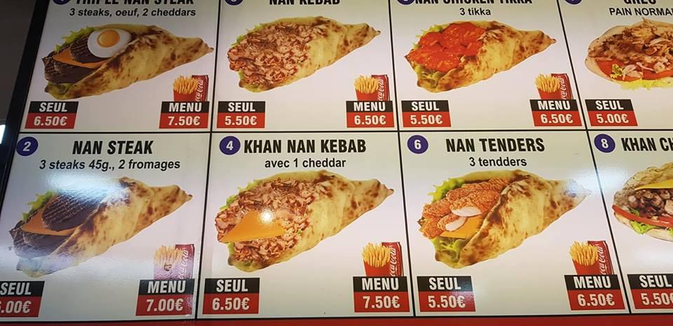 Menu at KHAN RESTAURANT, Paris