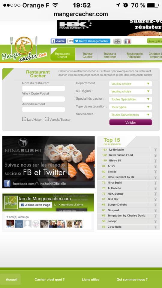 Menu at Le Bellagio restaurant, Boulogne-Billancourt