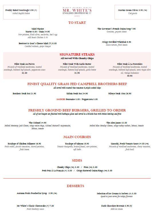 Menu at New Road Hotel restaurant, London