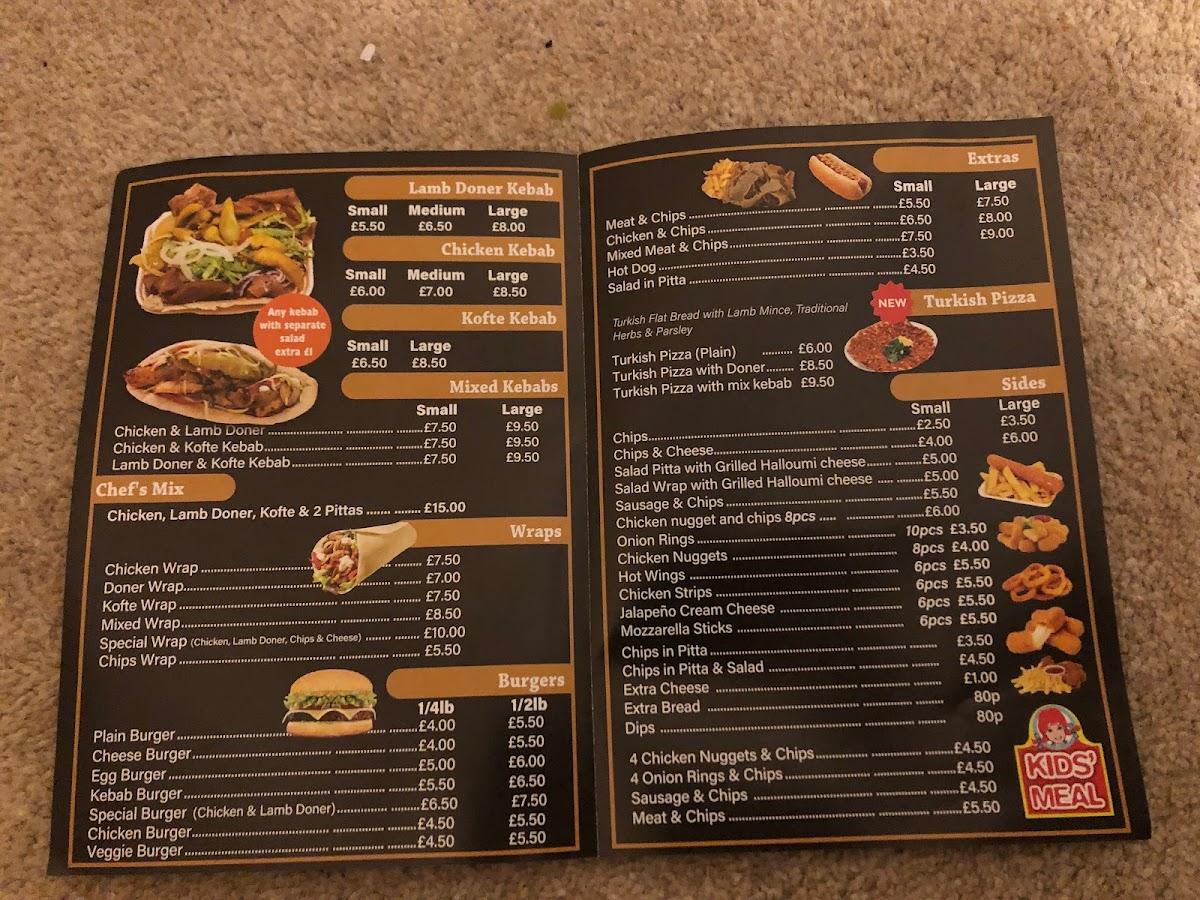 Menu at Grove Kebab Van, Wantage
