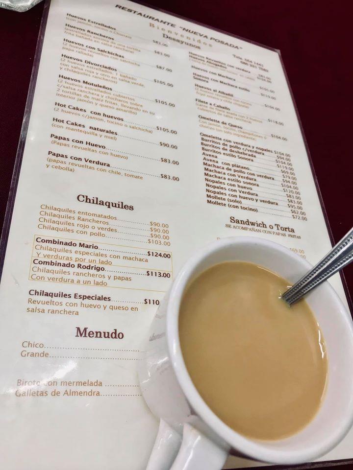 Menu at restaurante la nueva posada, Mexicali