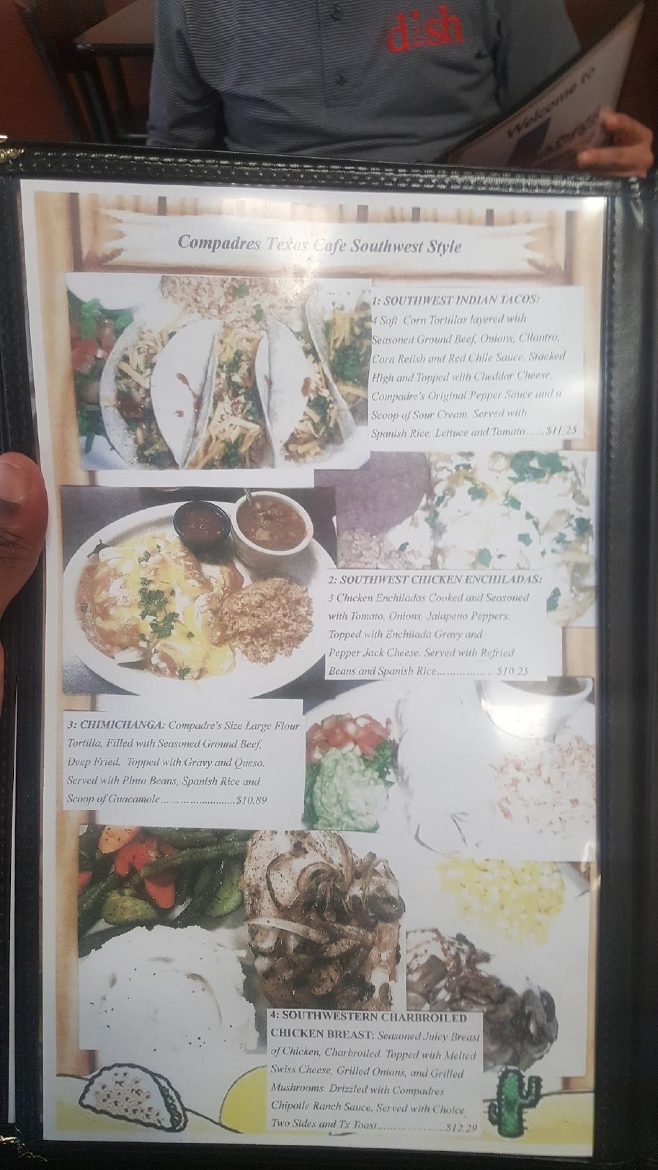 Menu at Compadre's Texas Cafe, Conroe
