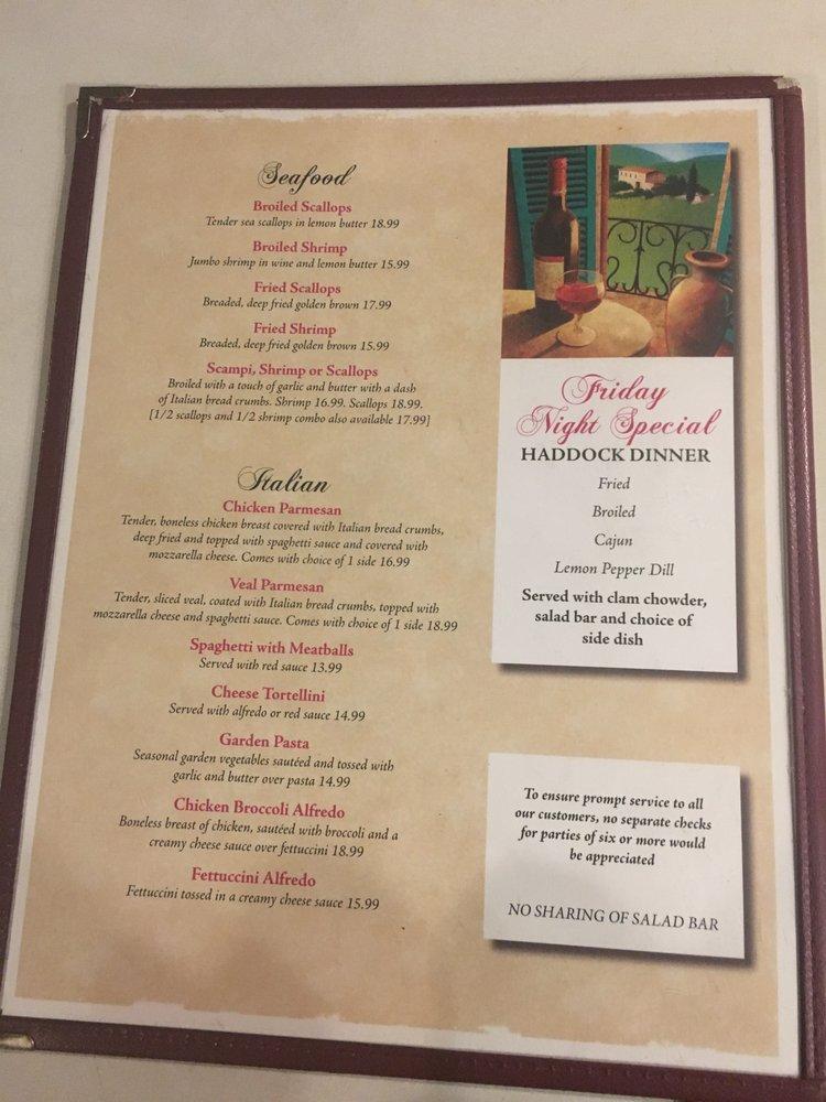 Menu at Cottage Inn Restaurant, Red Creek