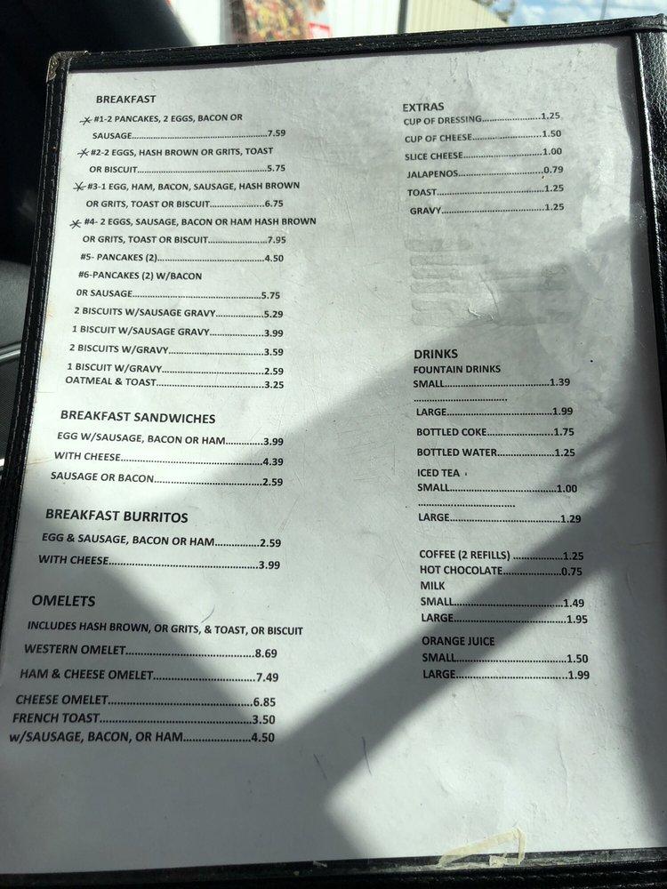 Menu at Mama's Kitchen cafe, Pineland