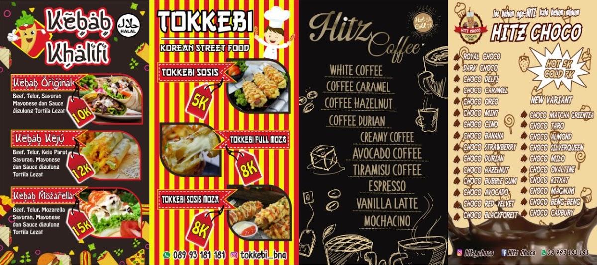 Carta del café Hitz Choco & Tokkebi, Banjarnegara