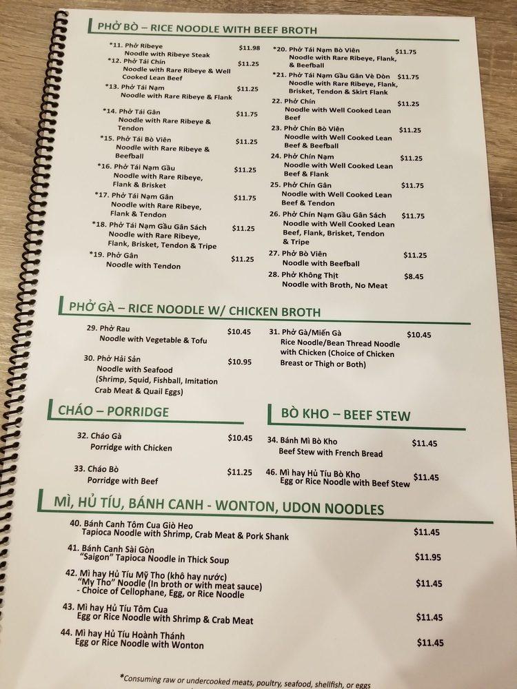 Menu at Pho Saigon 8 restaurant, Las Vegas, 45 E Silverado Ranch Blvd ...