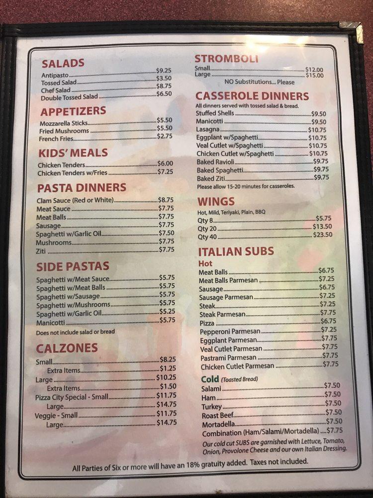 Menu at Pizza City pizzeria, Kissimmee, 611 W Vine St