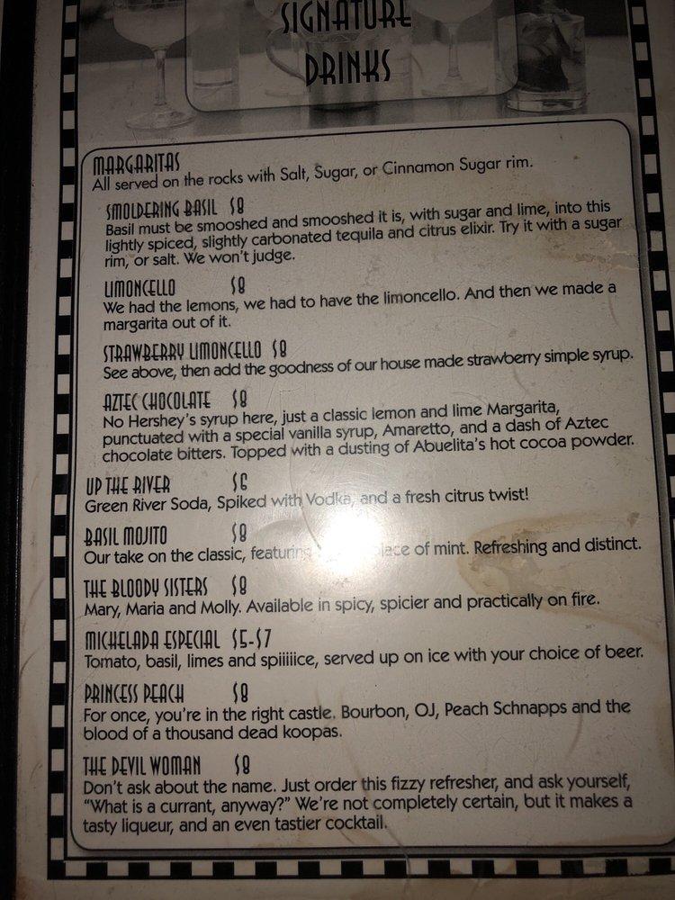 Menu at Rocco's Little Chicago pizzeria, Tucson