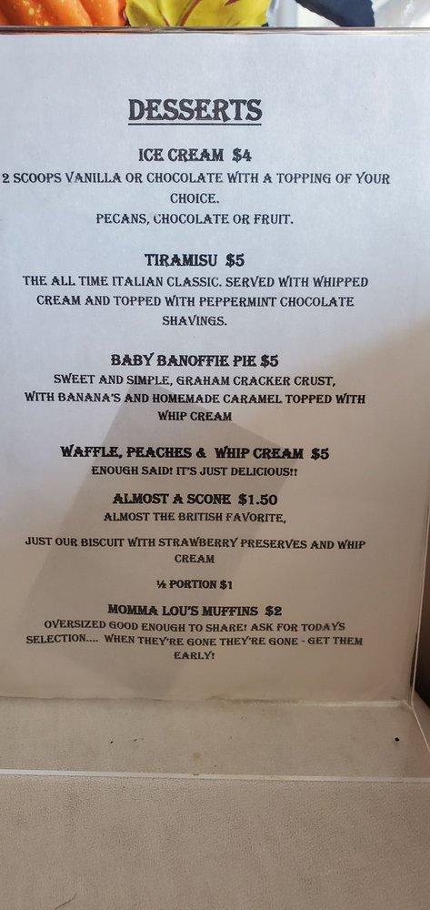 Menu at The Cottage At Fairfield Restaurant, Crossville, 31 Confederate Rd