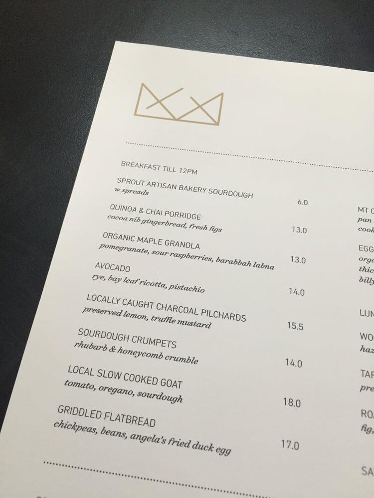 Menu at King Arthur Cafe, Fortitude Valley