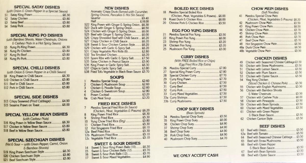 Menu at Meedou Ampthill Take Away fast food, Stewartby