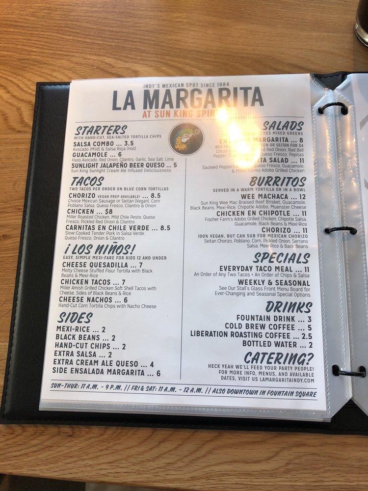 Menu at Sun King Carmel pub & bar, Carmel