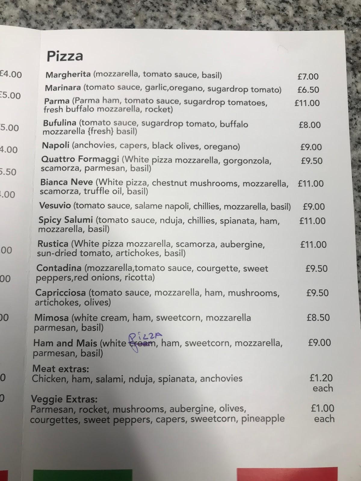 Menu at Wood Oven Pizza Neapolitan pizza pizzeria, Cheadle