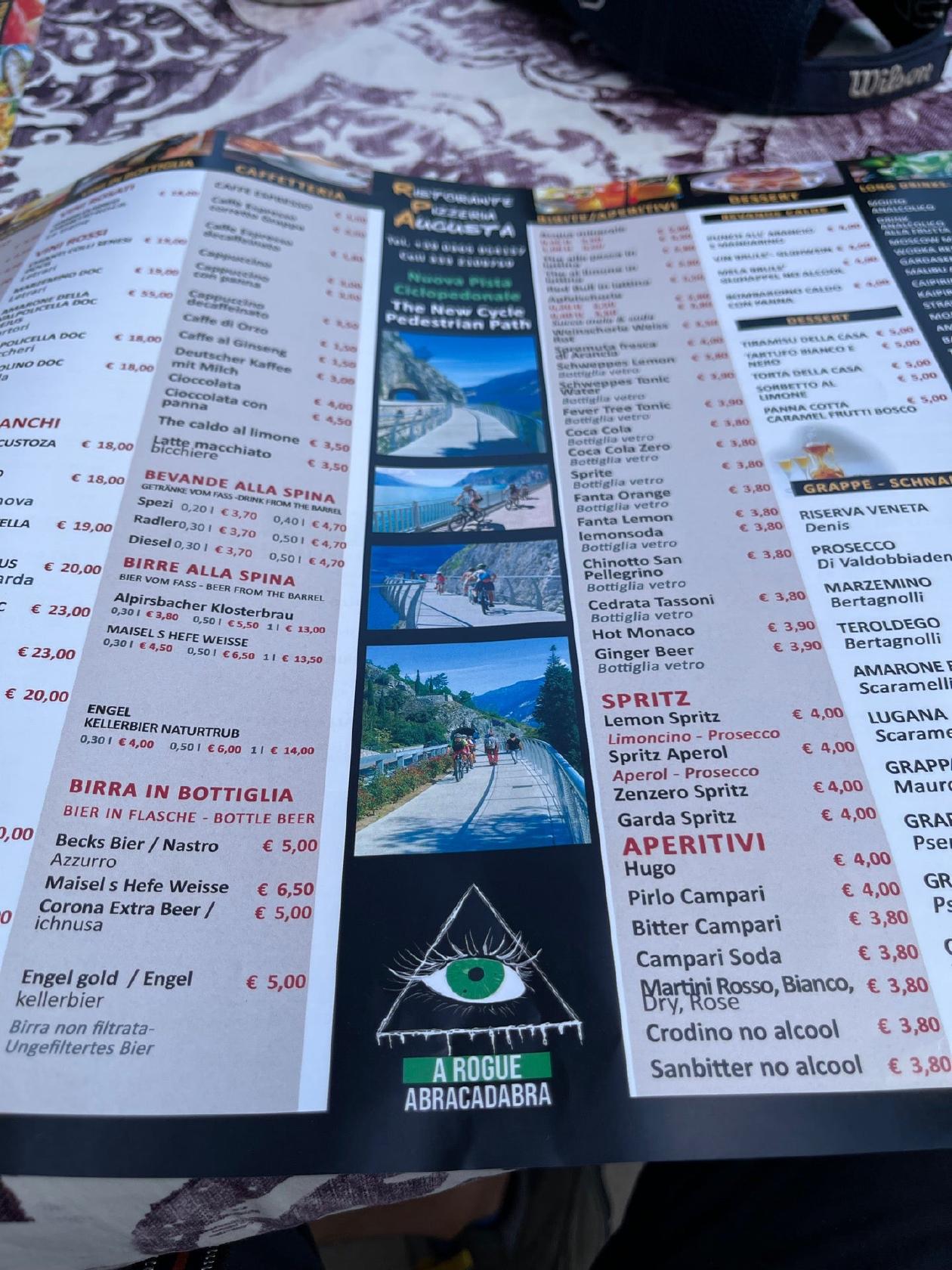 Speisekarte von Hotel Augusta restaurant, Limone Sul Garda