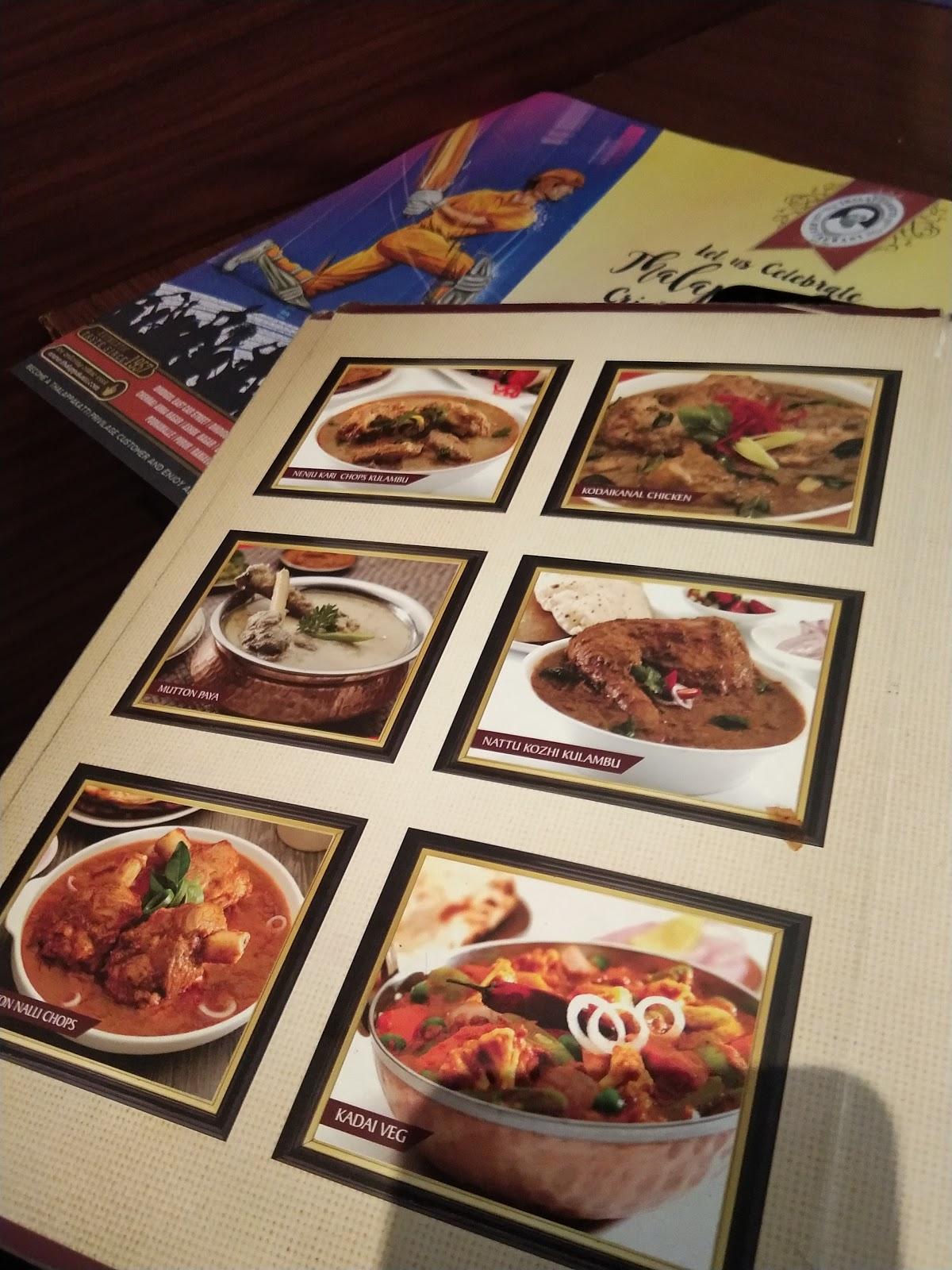 Menu at Dindigul Thalappakatti Restaurant, Enathur
