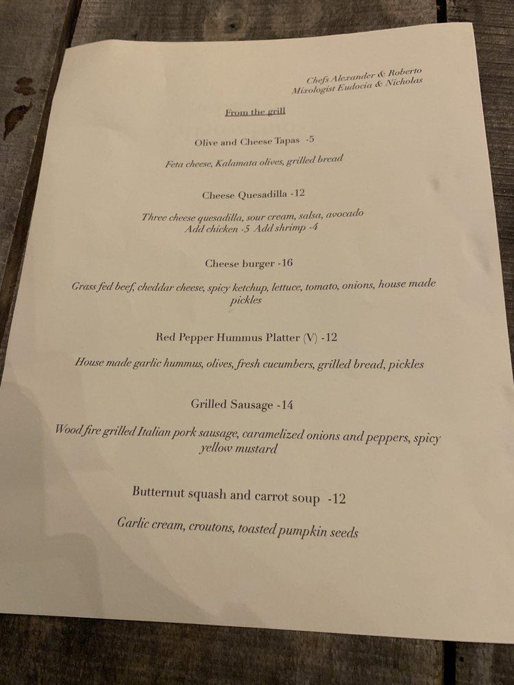 Menu at Early Terrible pub & bar, Woodstock